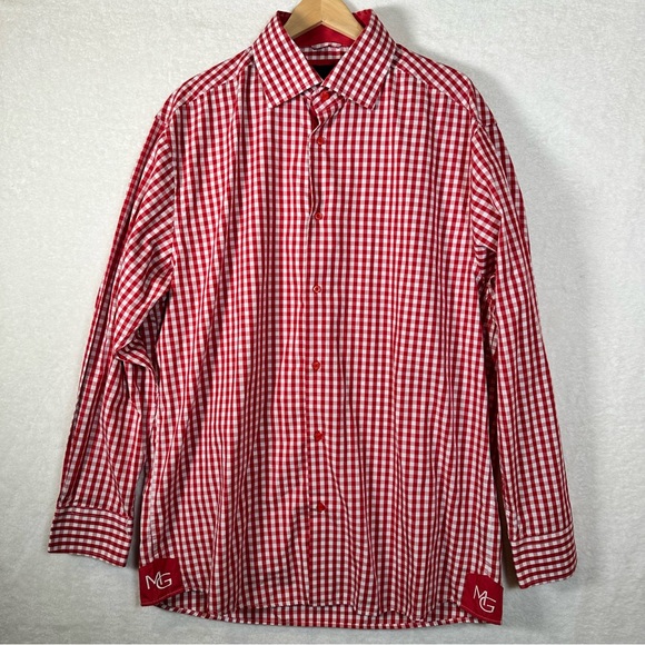 Martin Gordon | Shirts | Martin Gordon Mens Button Up Red White ...